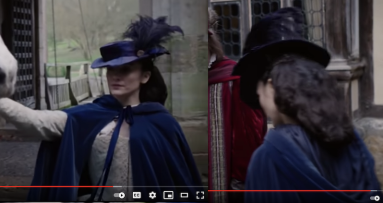 Same dress with a cute hat and cloak for riding. I like that they put ...